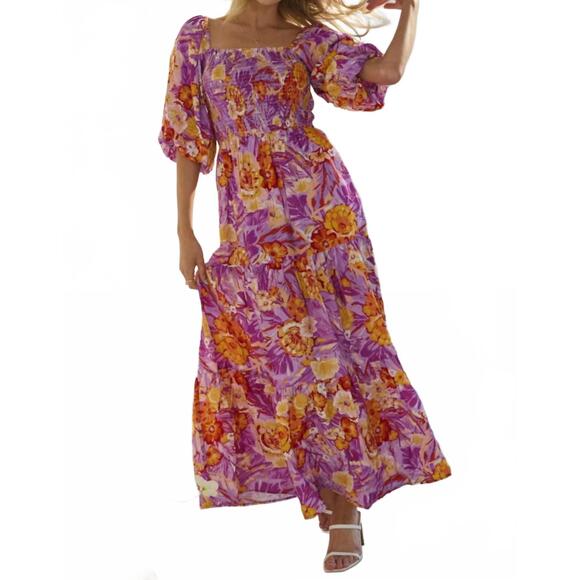 Oddi | Dresses | New Oddi Printed Maxi Dress Plus In Dahlia Garden ...